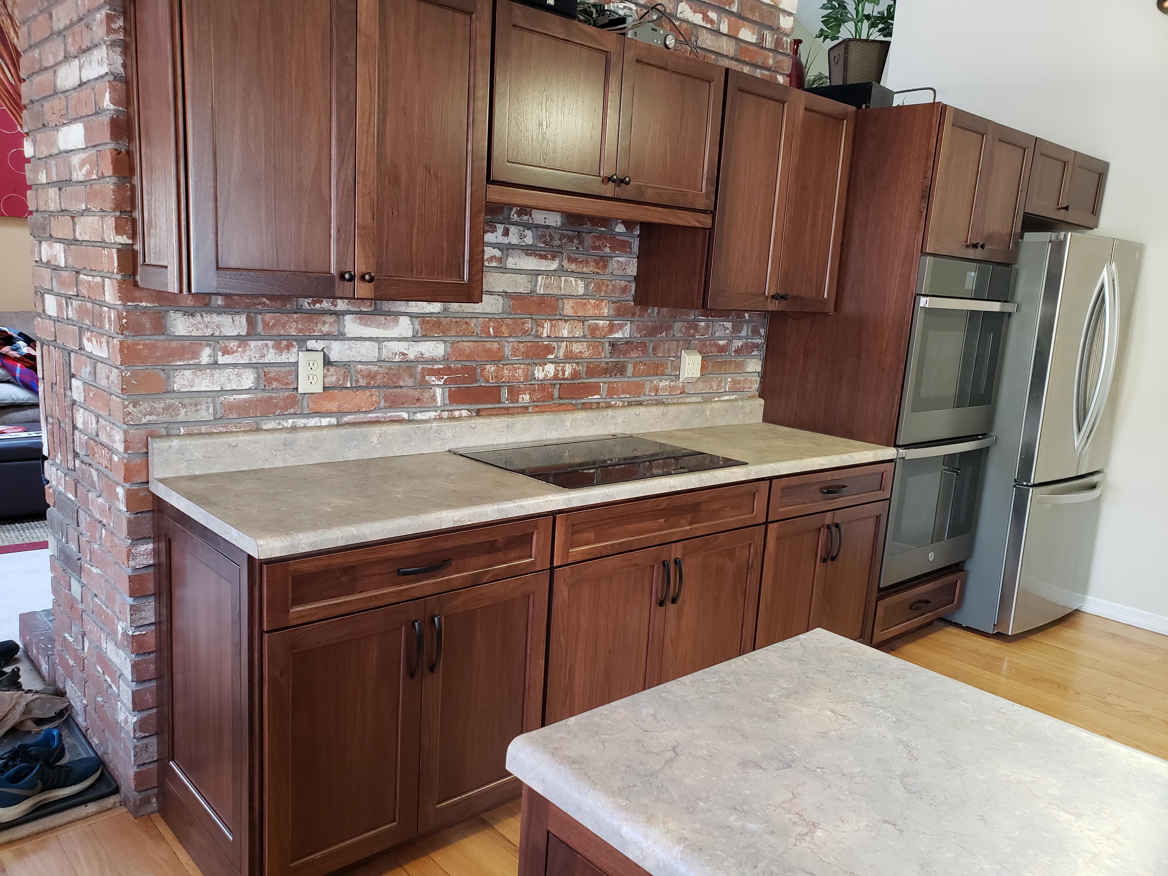Walnut Kitchen, with Roll-outs and Peninsula Access Panel - Ballwin, MO