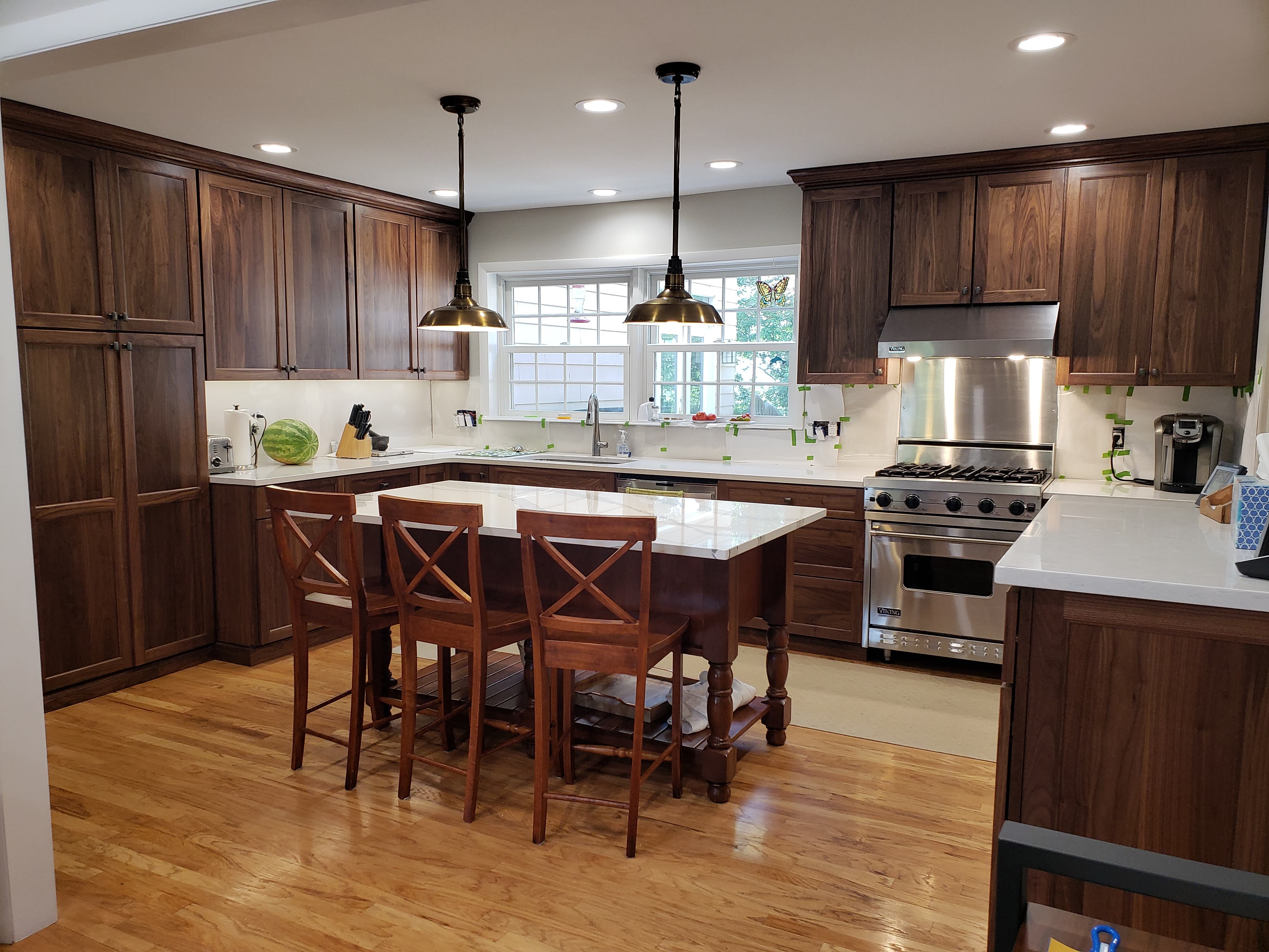 Natural Walnut, F598 Frame, #24 Crown, Colonial Base, New Wall Cabinets ...