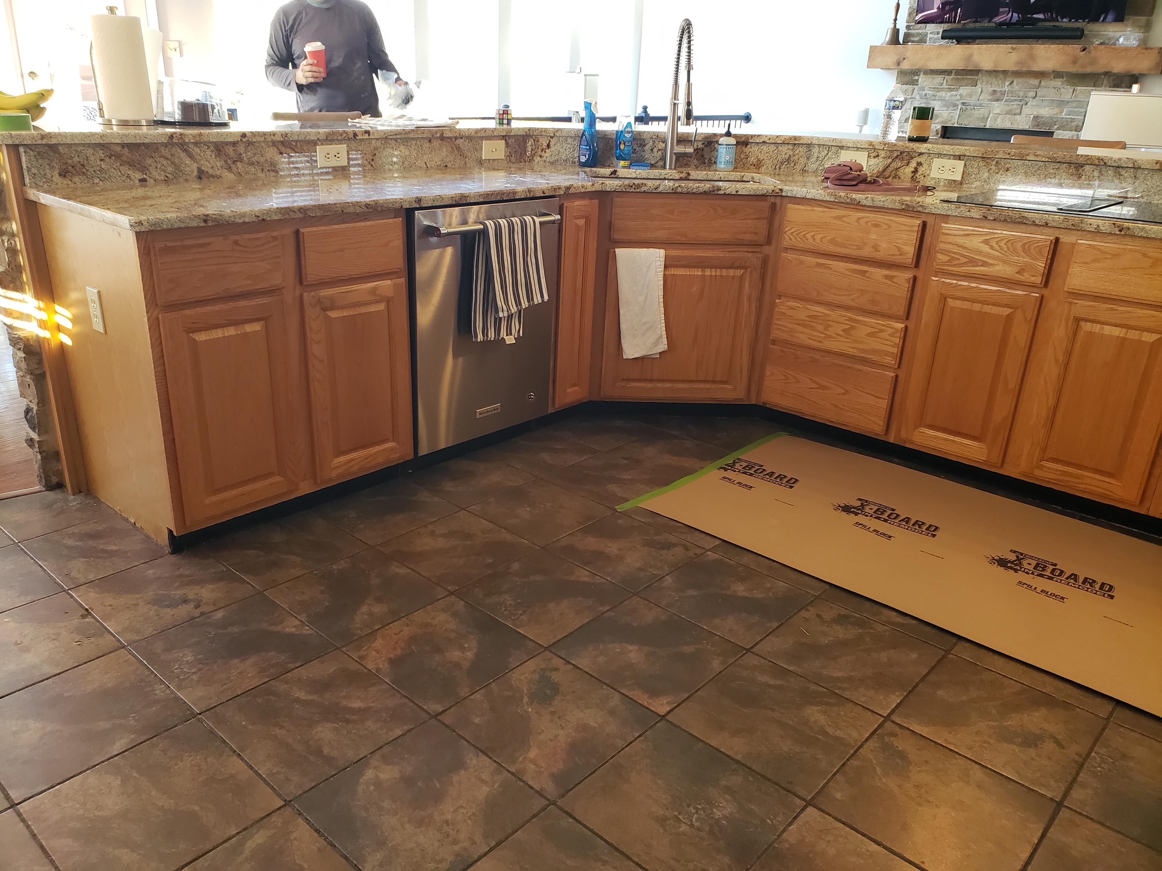 Regent Blue, Beveled Shaker, Wine Cubes, Stacked Cabinets, Black Hardware