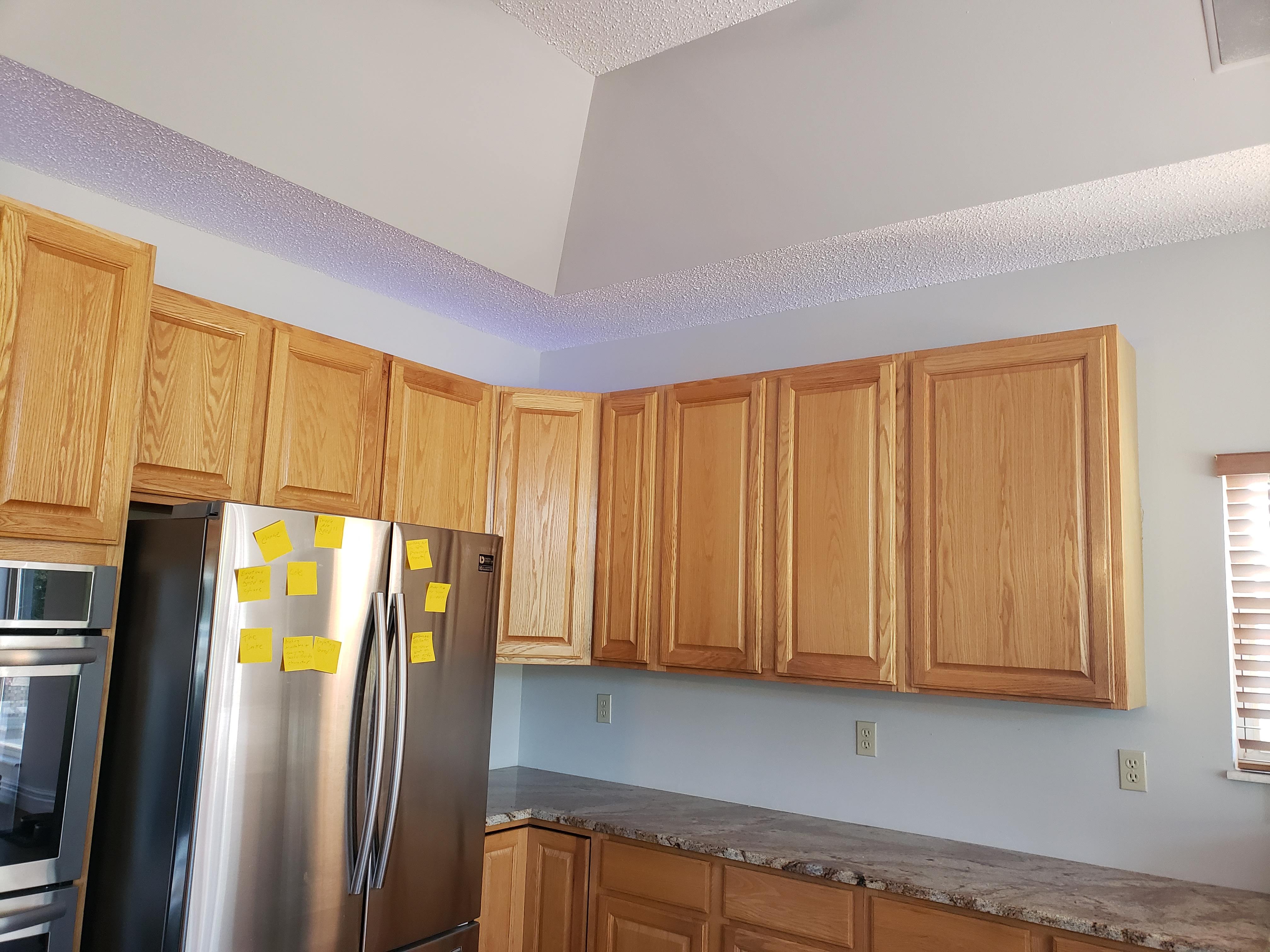 Regent Blue, Beveled Shaker, Wine Cubes, Stacked Cabinets, Black Hardware
