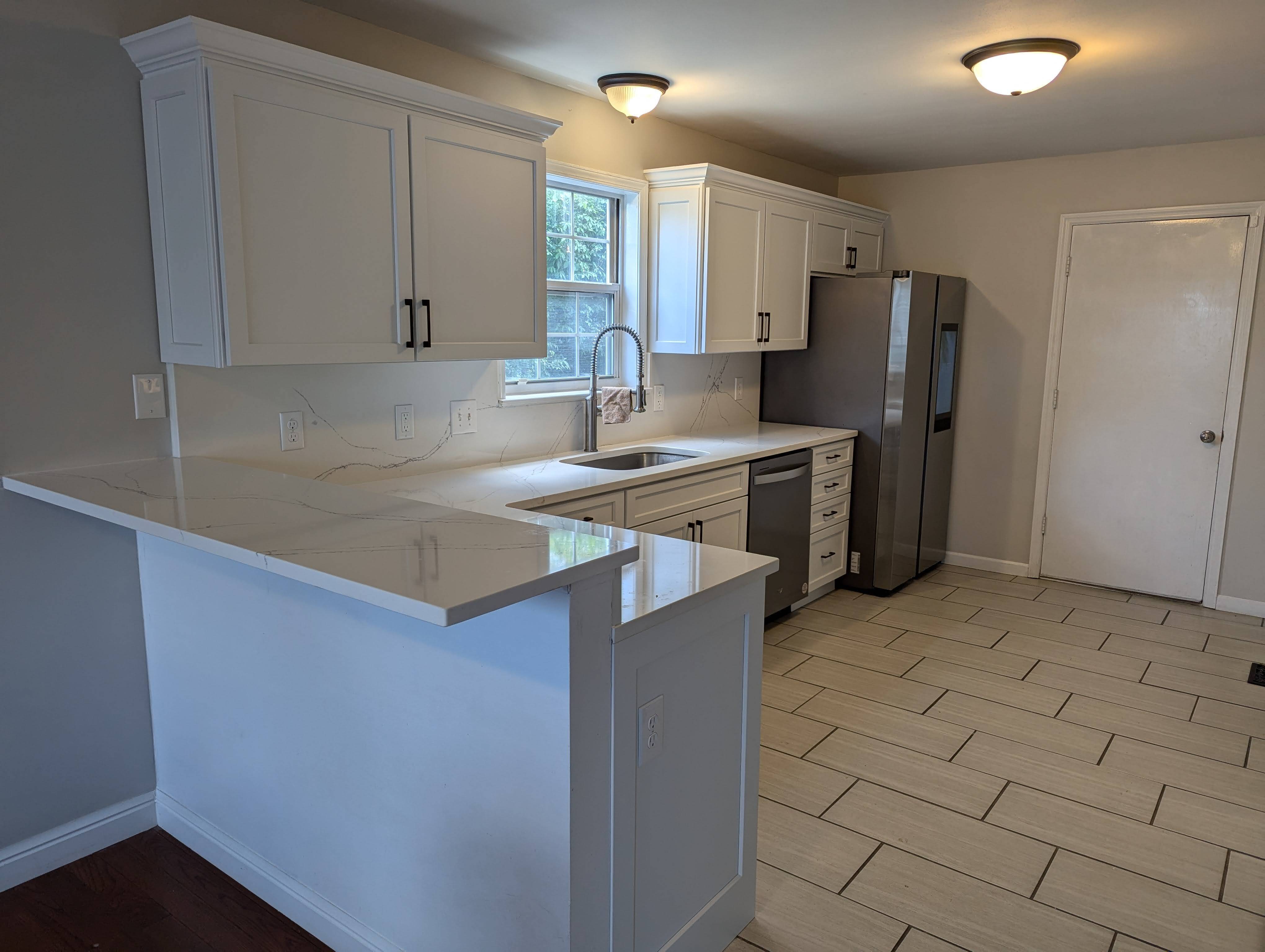 Beveled Shaker, Raised Microwave, Existing Crown, Damaged Sink Base ...