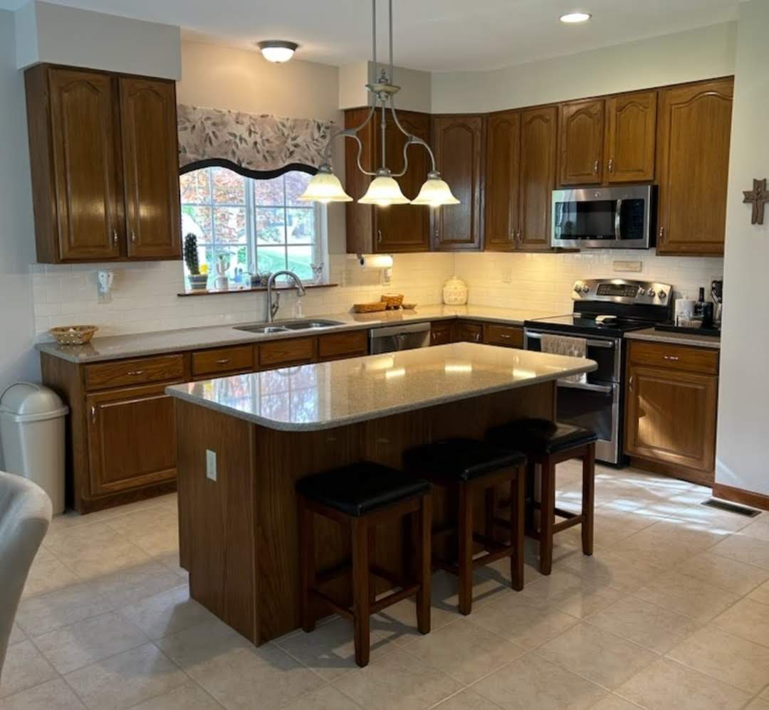 Ogee Recessed Panel in Antique White, Cherry Floating Shelves ...